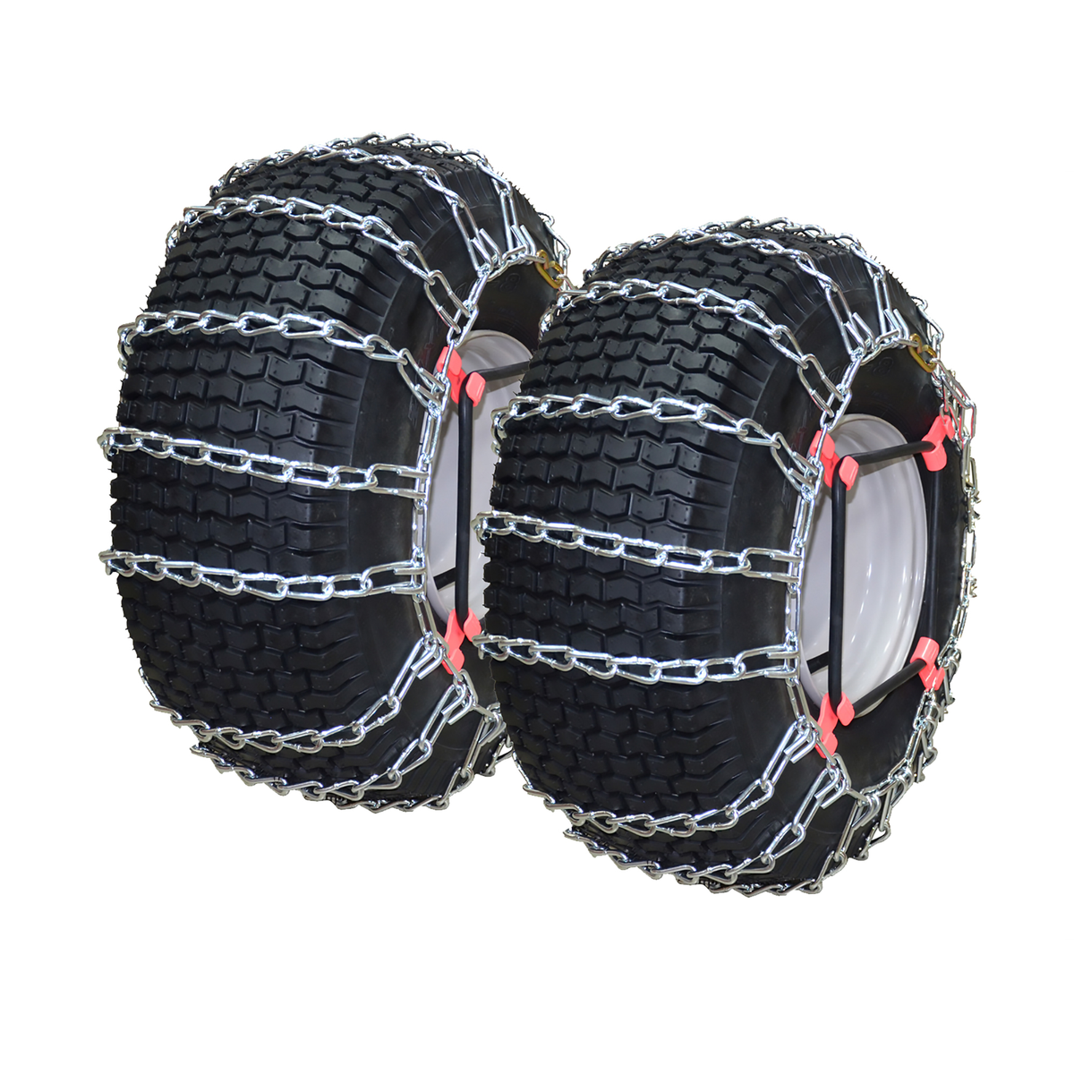 Set of Two Snow Chains with Tensioners for Tire size 16x7.5x8 18x6.5x8 ...